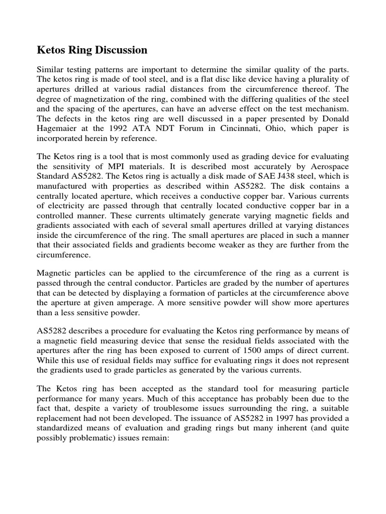 Ketos Ring Evaluation and Challenges | PDF | Nondestructive Testing ...