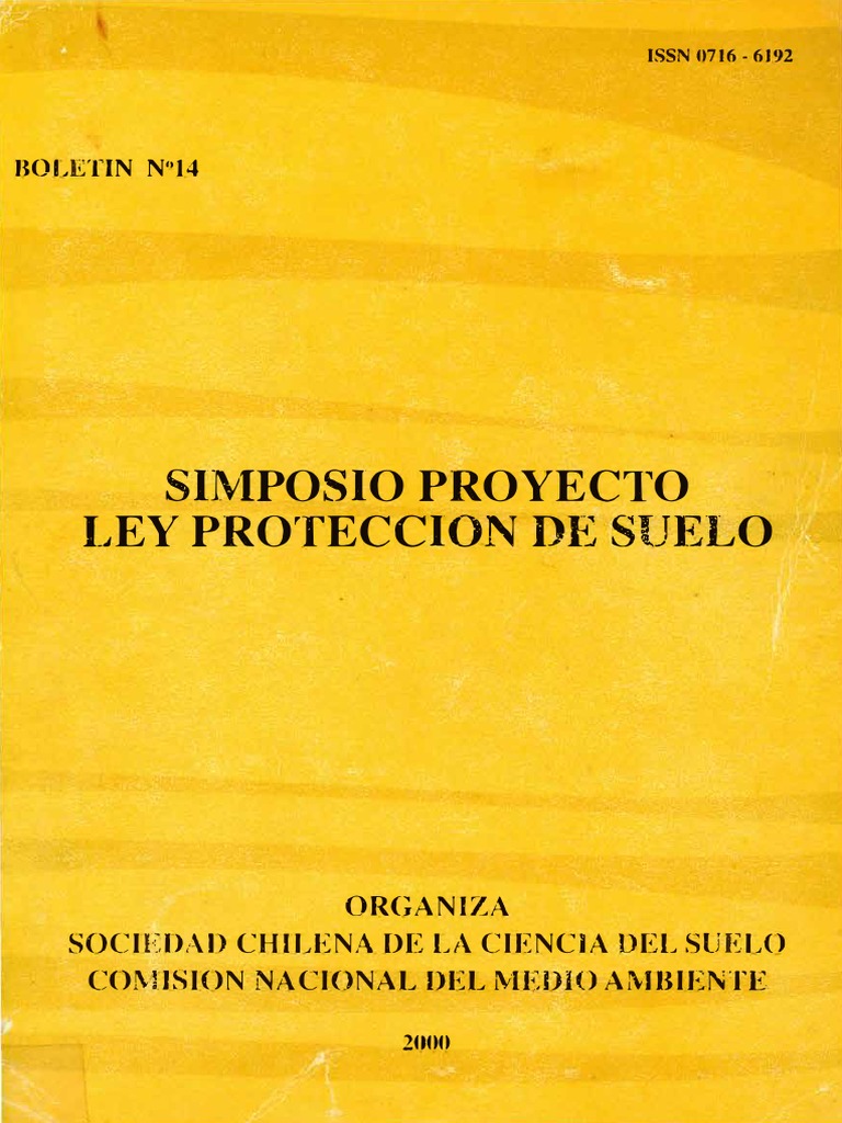 SCHCS, 2000. Boletin Nº14. Simposio Proyecto Ley Proteción de Suelo | PDF