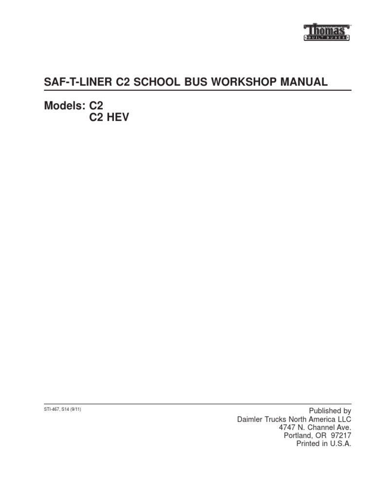 Saf-T-Liner C2 School Bus Workshop Manual | PDF