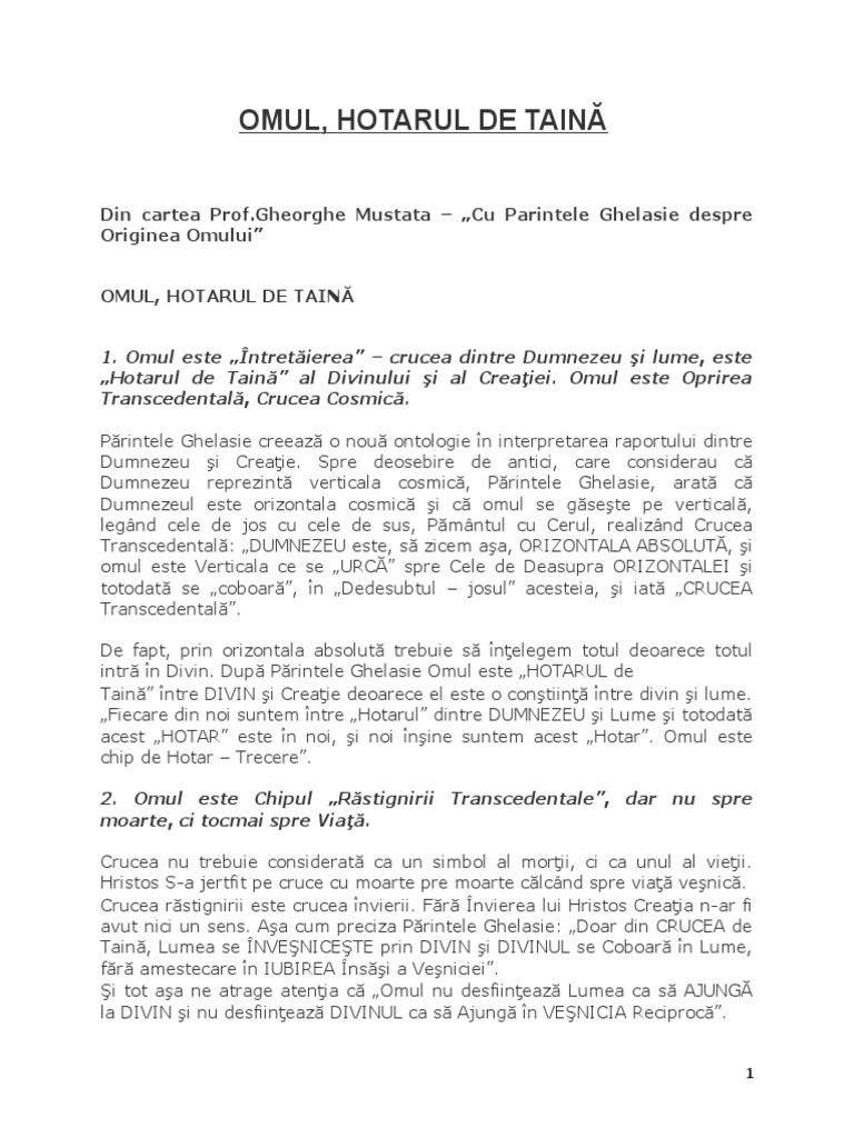 Omul - Hotarul de Taina | PDF