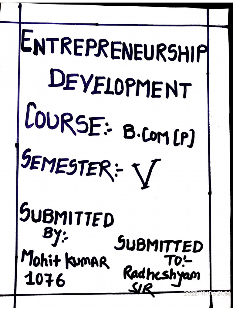 Entrepreneurship Assignment | PDF Entrepreneurship Assignment | PDF