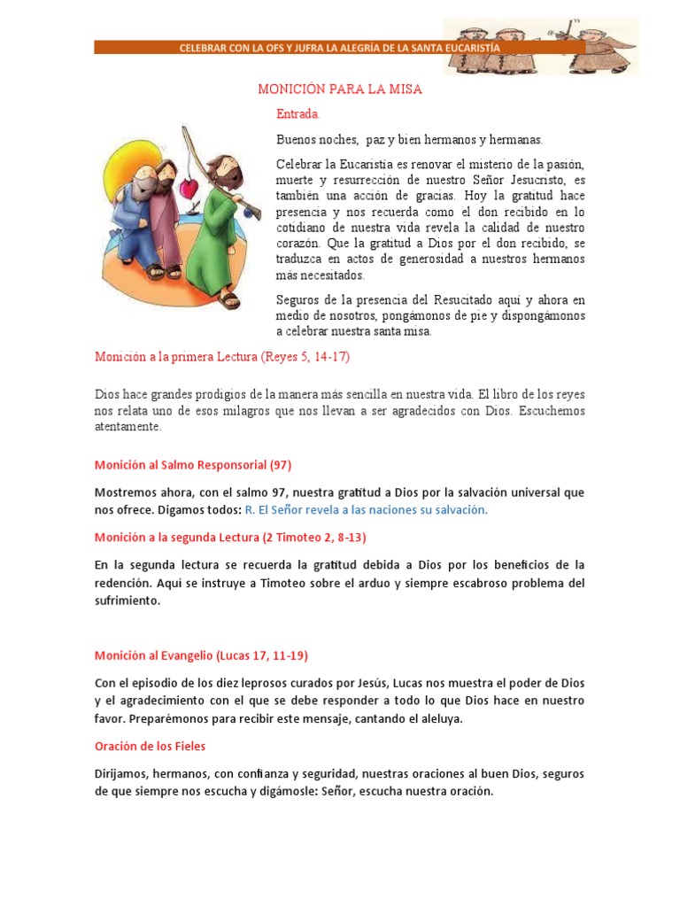 Monición para La Misa | PDF
