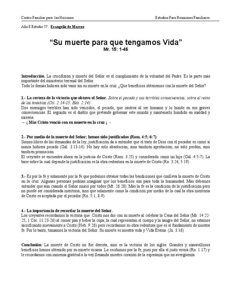 57 Su Muerte para Que Tengamos Vida | PDF | Pecado | Cristo (título)
