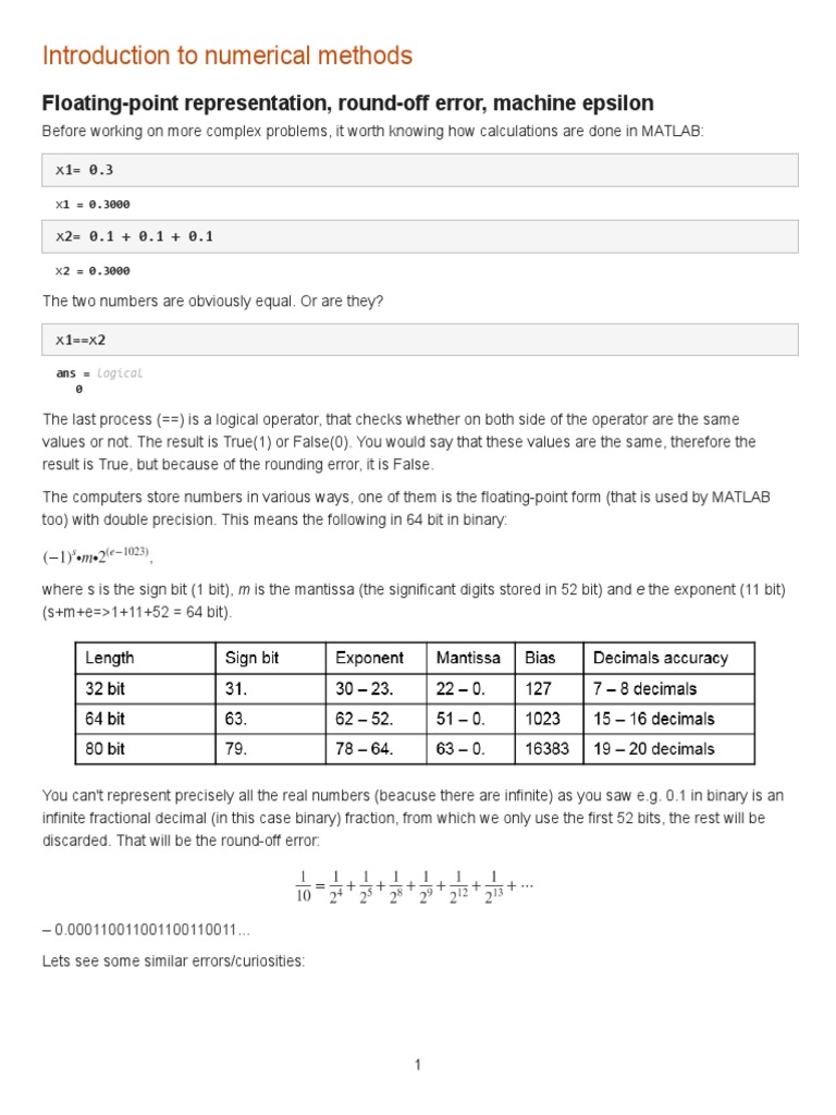 P03 Intro To Numerical Methods | PDF | Numerical Analysis | Derivative
