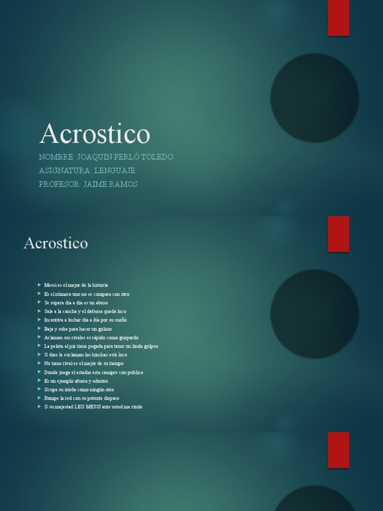 Acrostico Messi Power Point | PDF