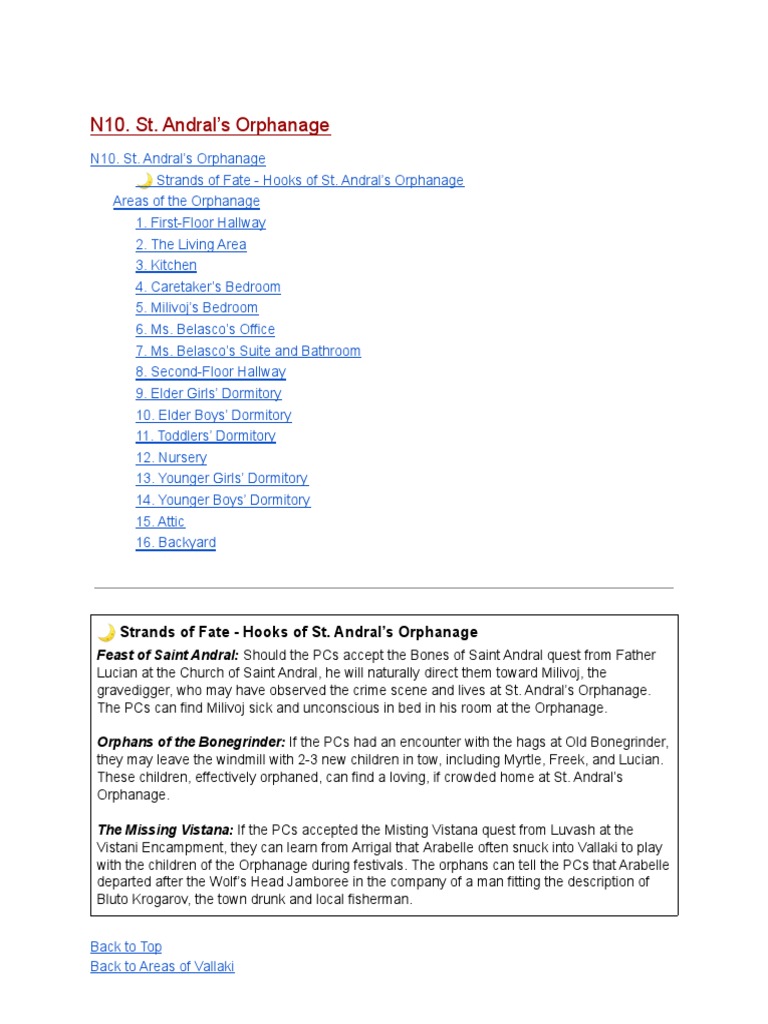 Curse of Strahd Reloaded - Town of Vallaki - N10. St. Andral's ...