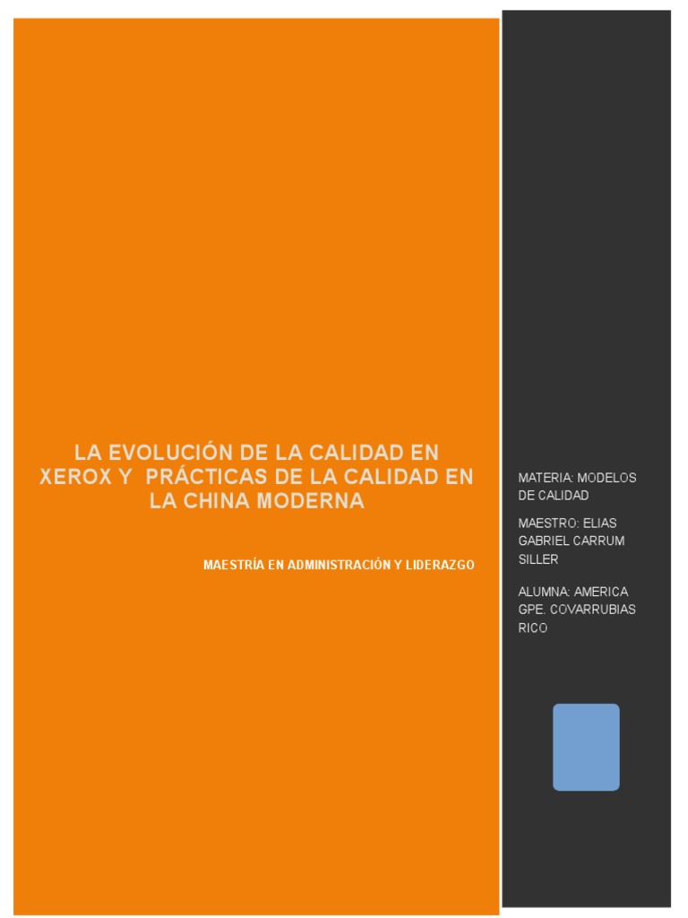 La Evolucíon de La Calidad en Xerox | PDF