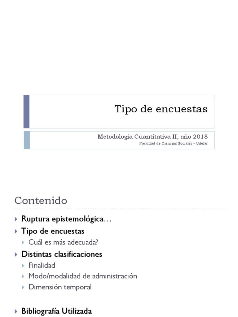 Tipo de Encuestas - Nicolás Fiori | PDF | Cuestionario | Metodología
