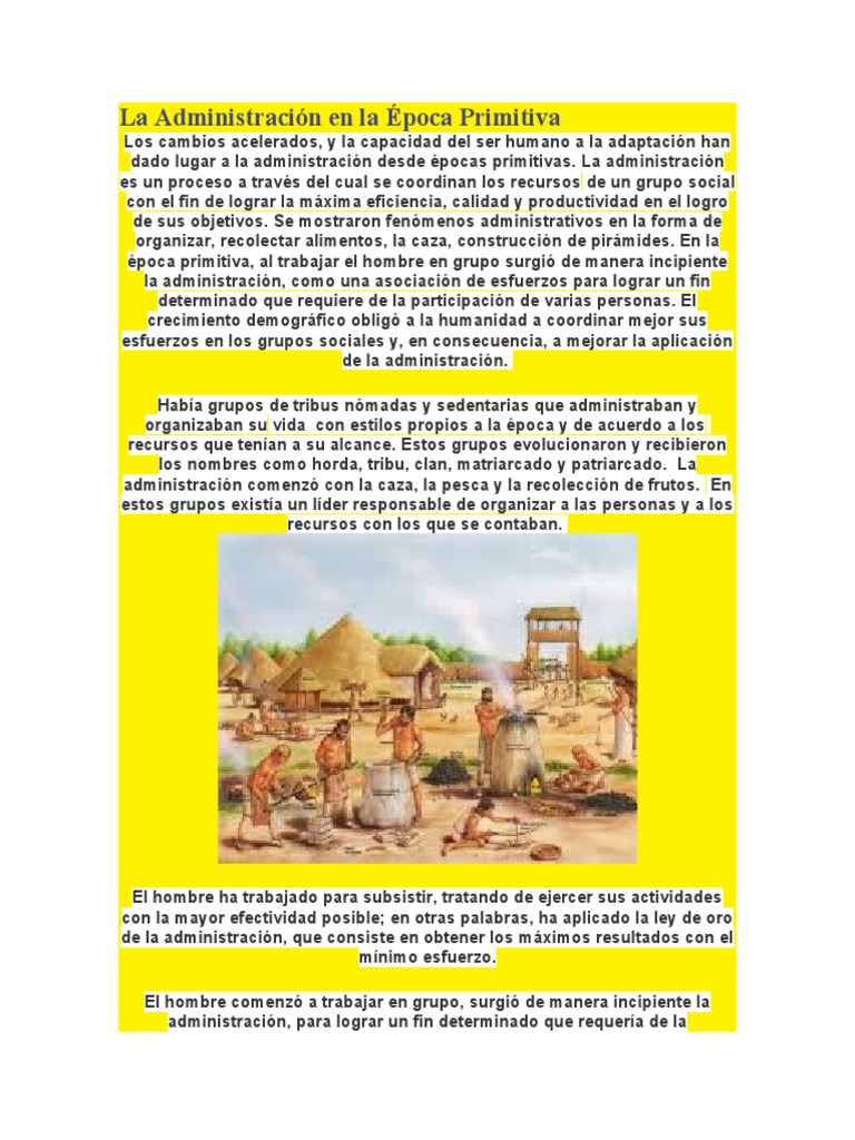 La Administración en La Época Primitiva | PDF