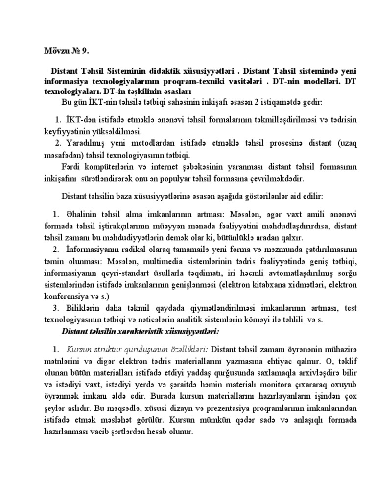 Mühazirə 9..VTS | PDF