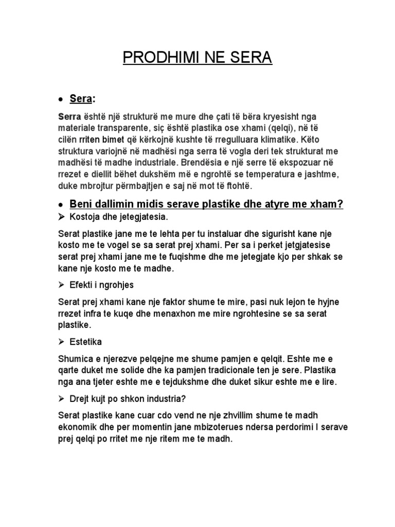 Prodhimi Ne Sera | PDF