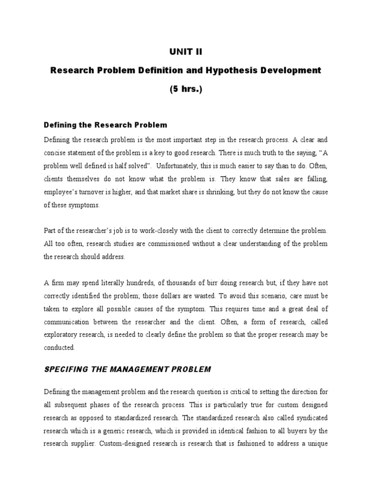 Unit Ii BRM | PDF | Sampling (Statistics) | Hypothesis