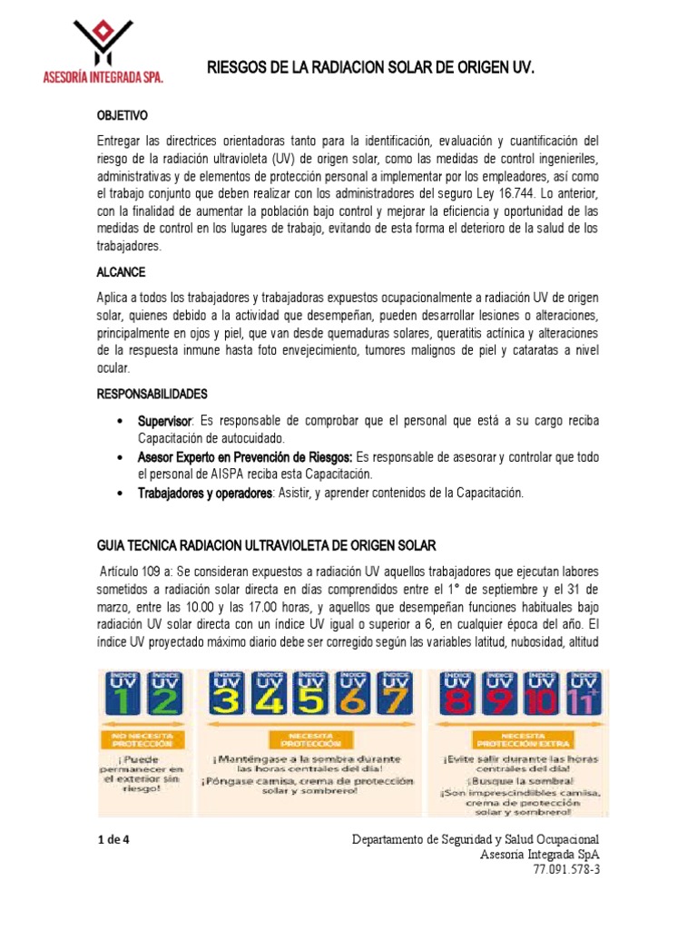 Capacitacion Radiacion Uv 2022 | PDF | Ultravioleta | Seguridad y salud ocupacional