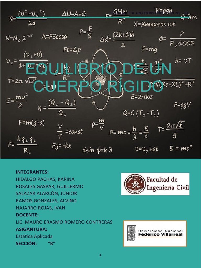 Equilibrio de Un Cuerpo Rígido - G4 INFORME | Descargar gratis PDF | Fuerza | Vector Euclidiano