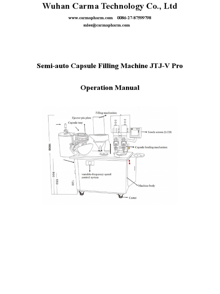 1 - Operation Manual Semi-Auto Capsule Filling Machine Two Heads | PDF ...