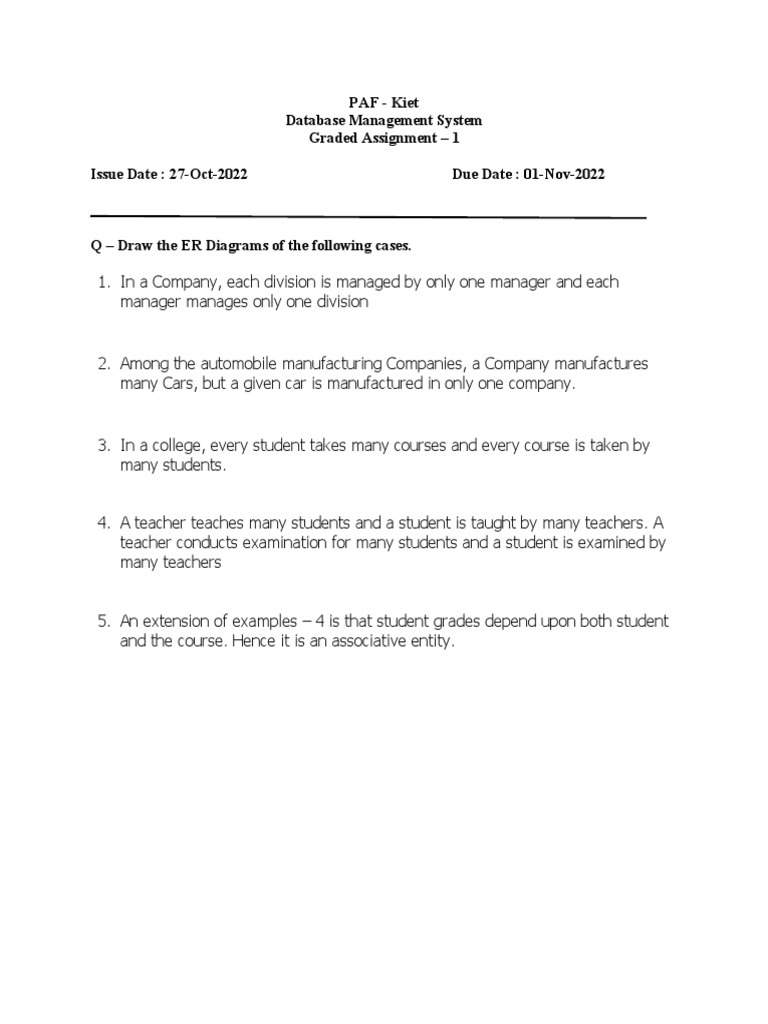 1 Graded Assignment Er Diagram Pdf Business