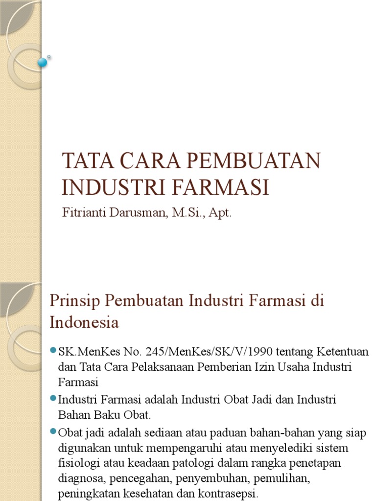 3a.TATA CARA PEMBUATAN INDUSTRI FARMASI | PDF