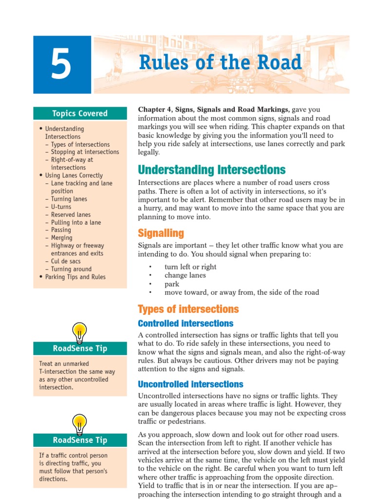 RoadSense For Riders Rules of The Road MV2076 | PDF | Traffic ...