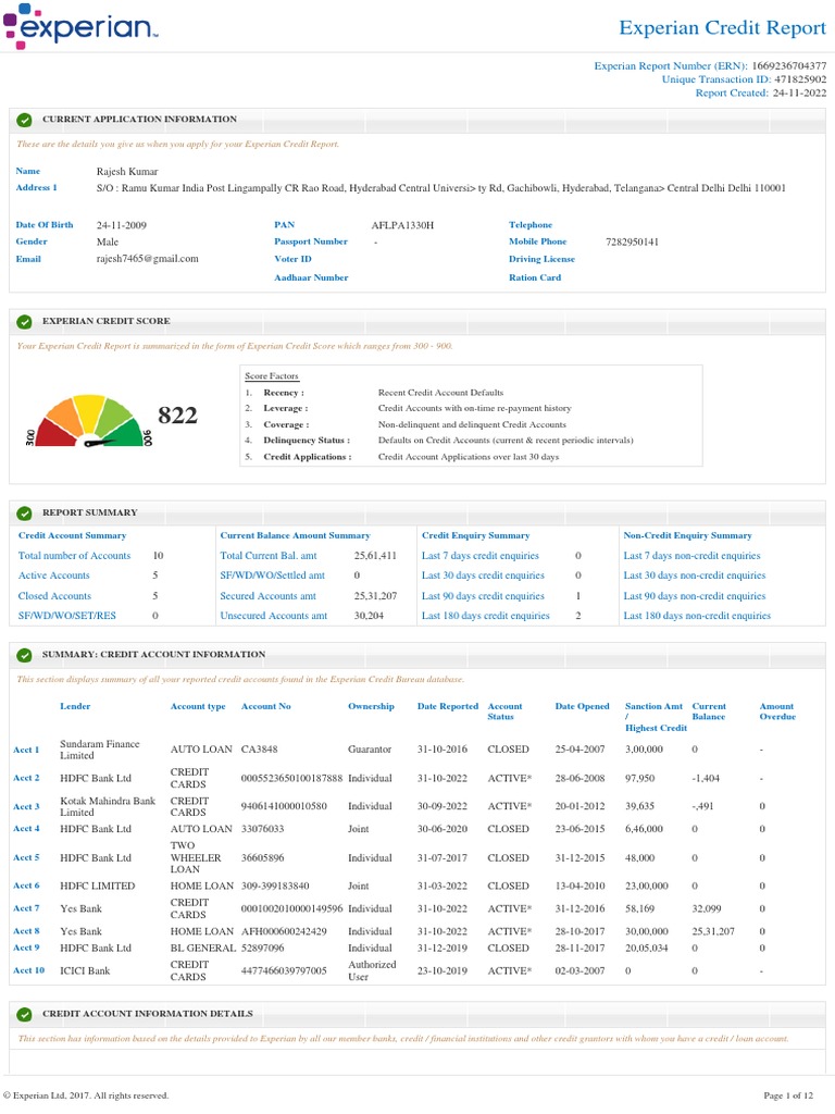 Experian CreditReport CRVD 471825902 1669236884097 | PDF | Finance ...