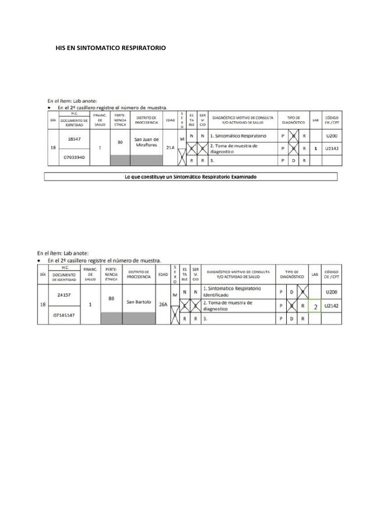 His en Sintomatico Respiratorio | PDF