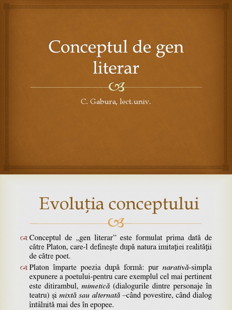 Conceptul de Gen Literar | PDF