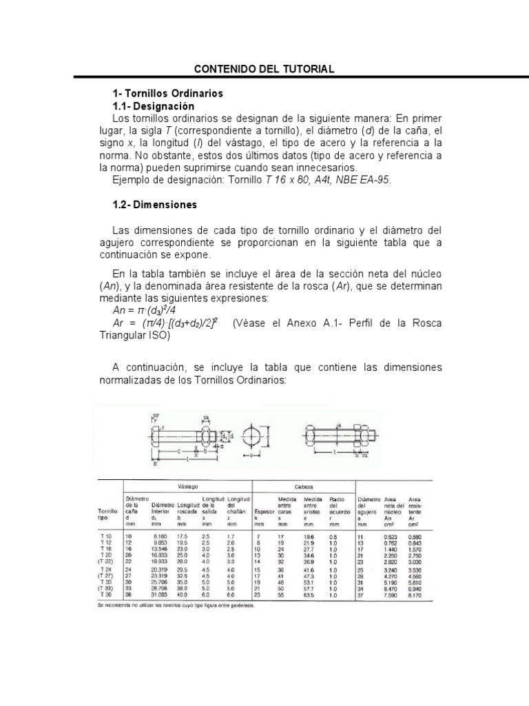 Pernos y Tuercas | PDF | Tornillo | Acero