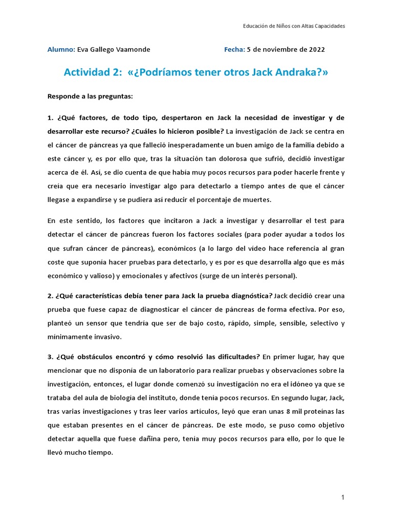 ¿Podríamos Tener Otros Jack Andraka? | PDF | Cáncer