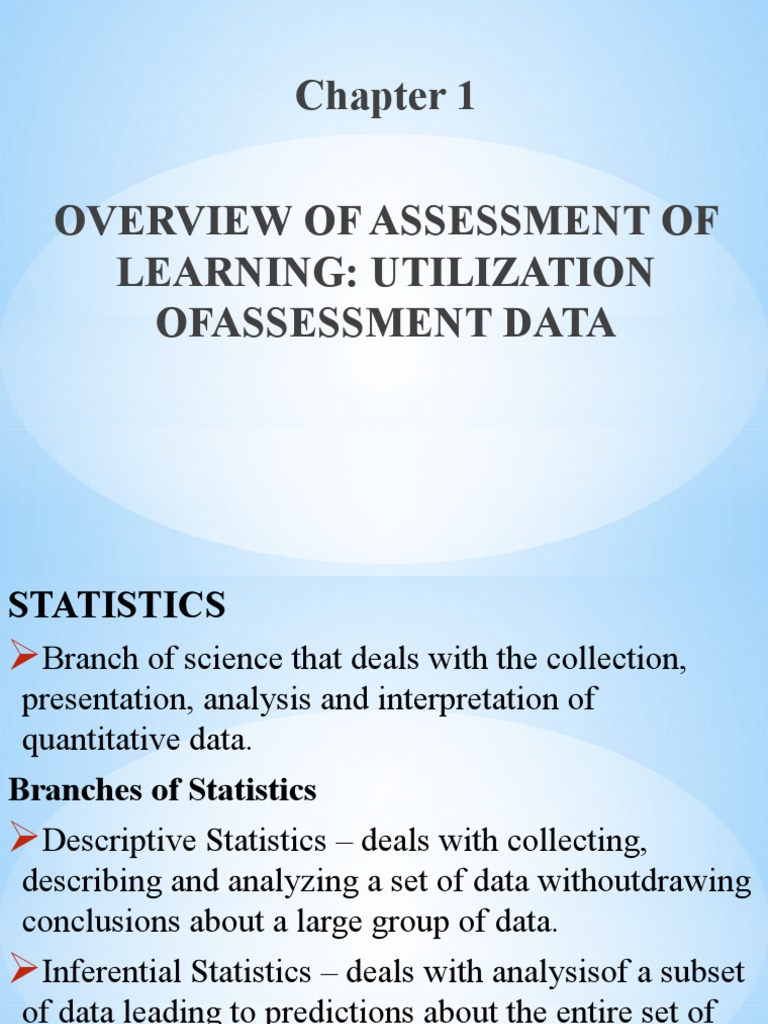 Overview of Assessment of Learning: Utilization Ofassessment Data | PDF