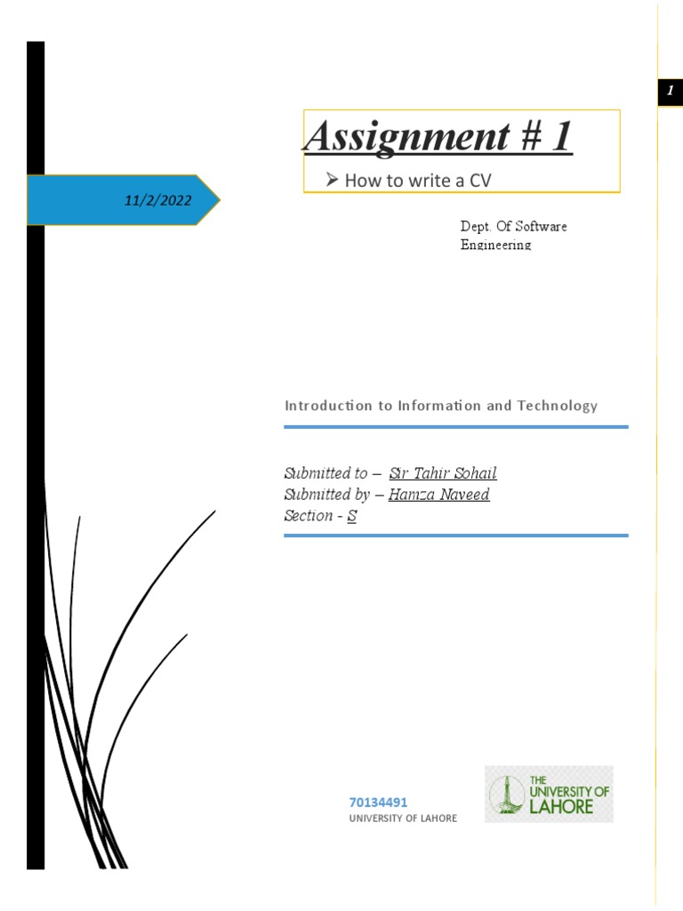 TASK#1 How To Write A CV | PDF | Computer Engineering | Computer Science