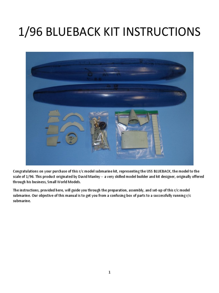 1/96 USS Blueback Submarine Kit Guide | PDF