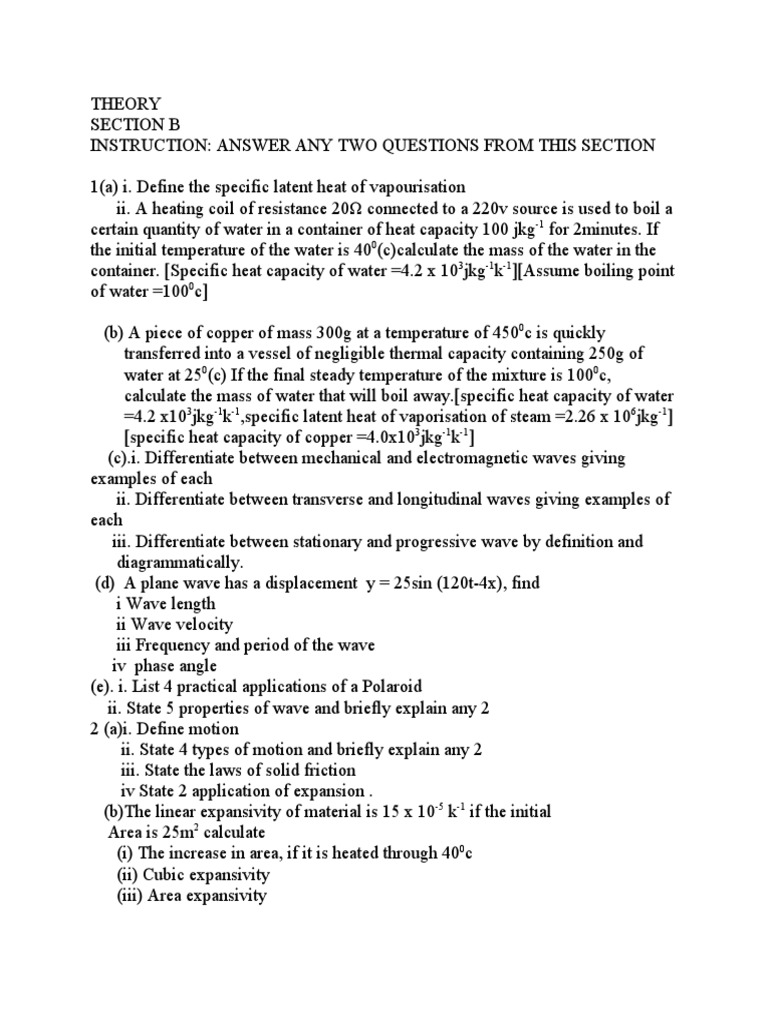 SSS 3 Physics Mock 2 First Term Exam 2022 | PDF