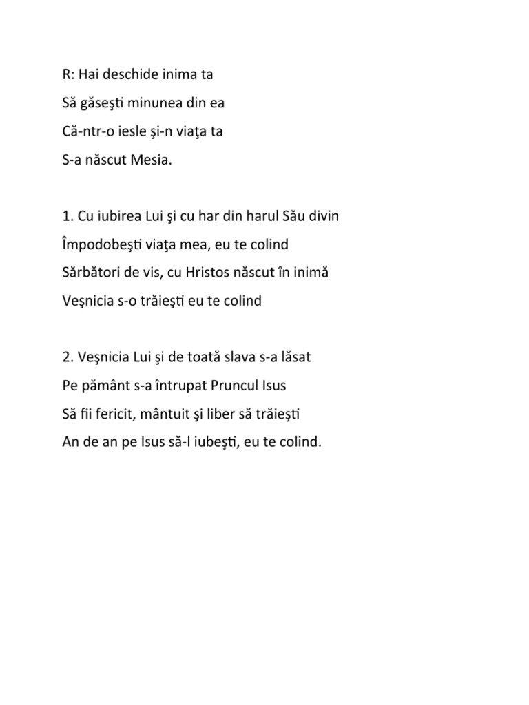 Hai, Deschide Inima Ta! | PDF
