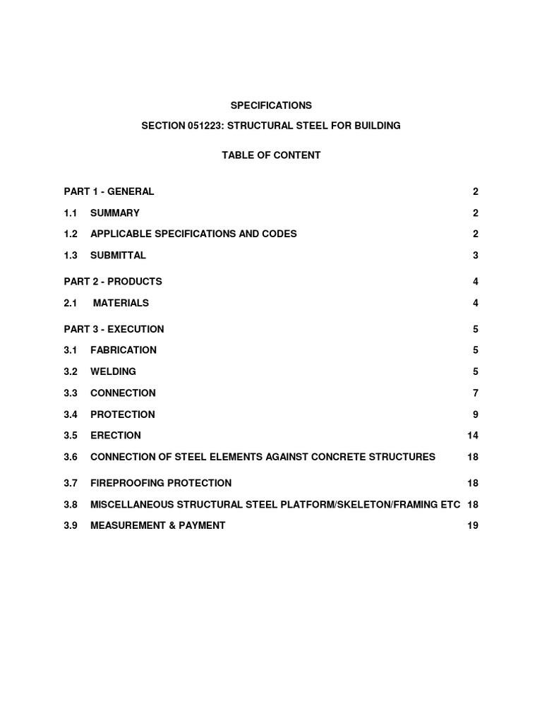 Structural Steel Specifications 051223 | PDF | Construction | Welding