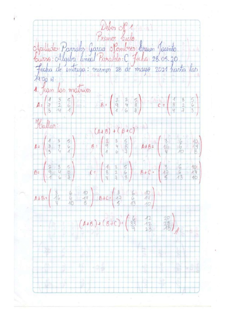 Deber 1 Algebra Lineal | PDF