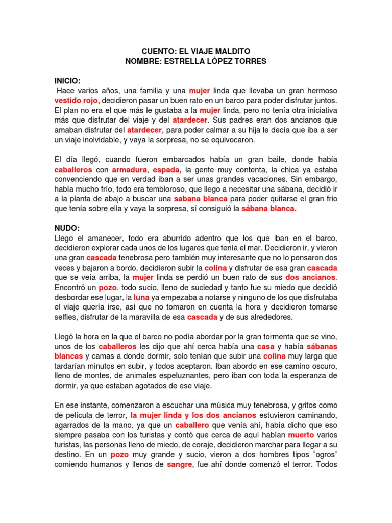 Cuento El Viaje Maldito | PDF