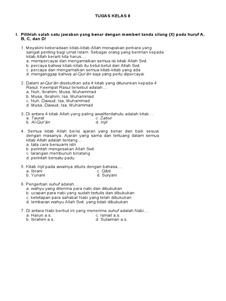 1 - Soal PTS PAI Kelas VIII Ganjil - WWW - Kherysuryawan.id | PDF | Filsafat | Kajian Bahasa Asing