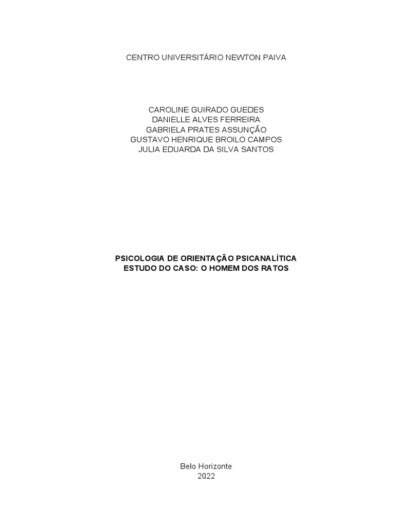O Homem Dos Ratos | PDF | Sigmund Freud | Psicanálise