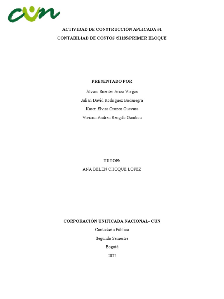 Aca 1 Contabilidad de Costos | PDF | Leche | Business