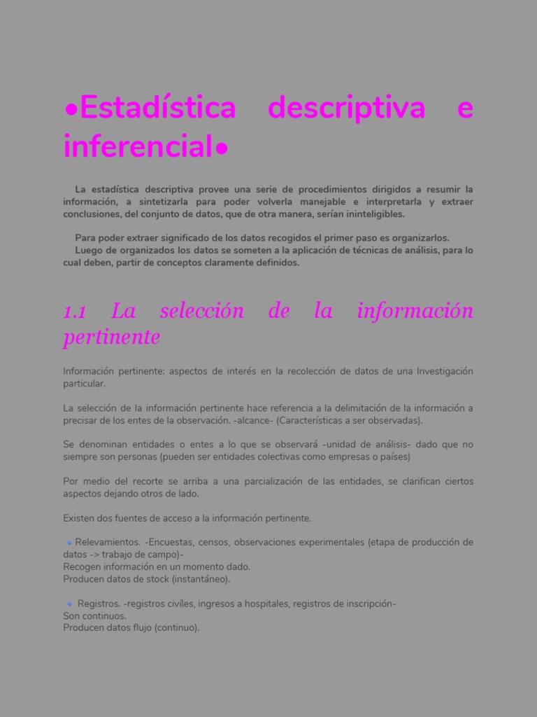 Estadística Descriptiva e Inferencial | PDF | Desviación Estándar | Oblicuidad