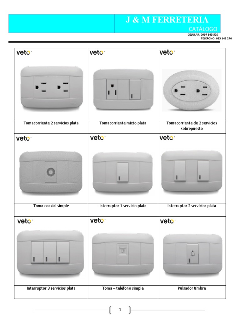 Catalogo J&M | PDF | Enchufes y tomas de corriente alterna | Materiales
