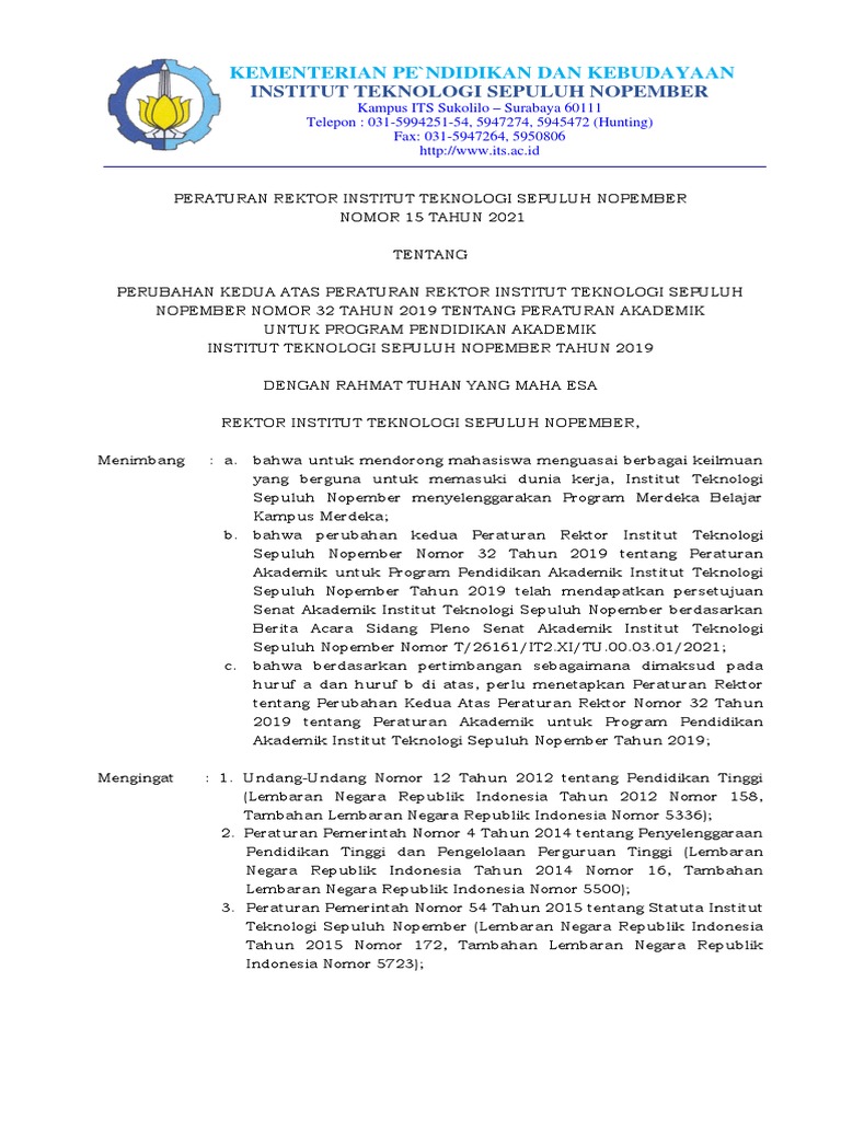 Peraturan Rektor Nomor 15 Tahun 2021 TTG Perubahan Kedua Atas Peraturan ... Peraturan Rektor Nomor 15 Tahun 2021 TTG Perubahan Kedua Atas Peraturan ...