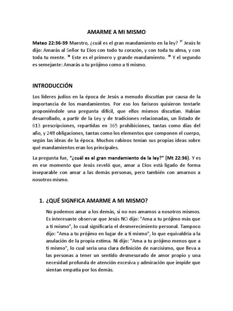 Amarme A Mi Mismo | PDF | Amor | Las emociones