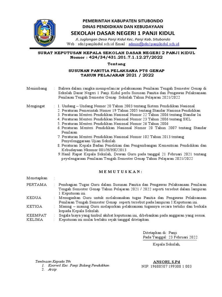 SK PTS Genap SD 2 Pandul | PDF