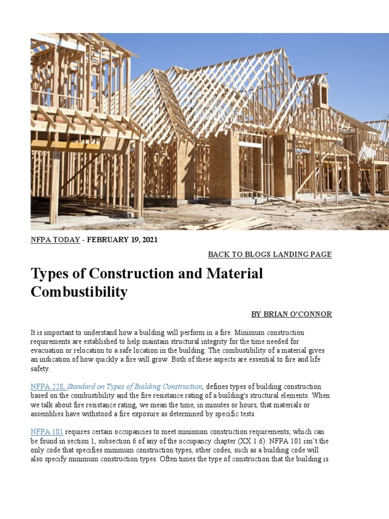 Nfpa Tipos de Construccion | PDF | Wall | Roof