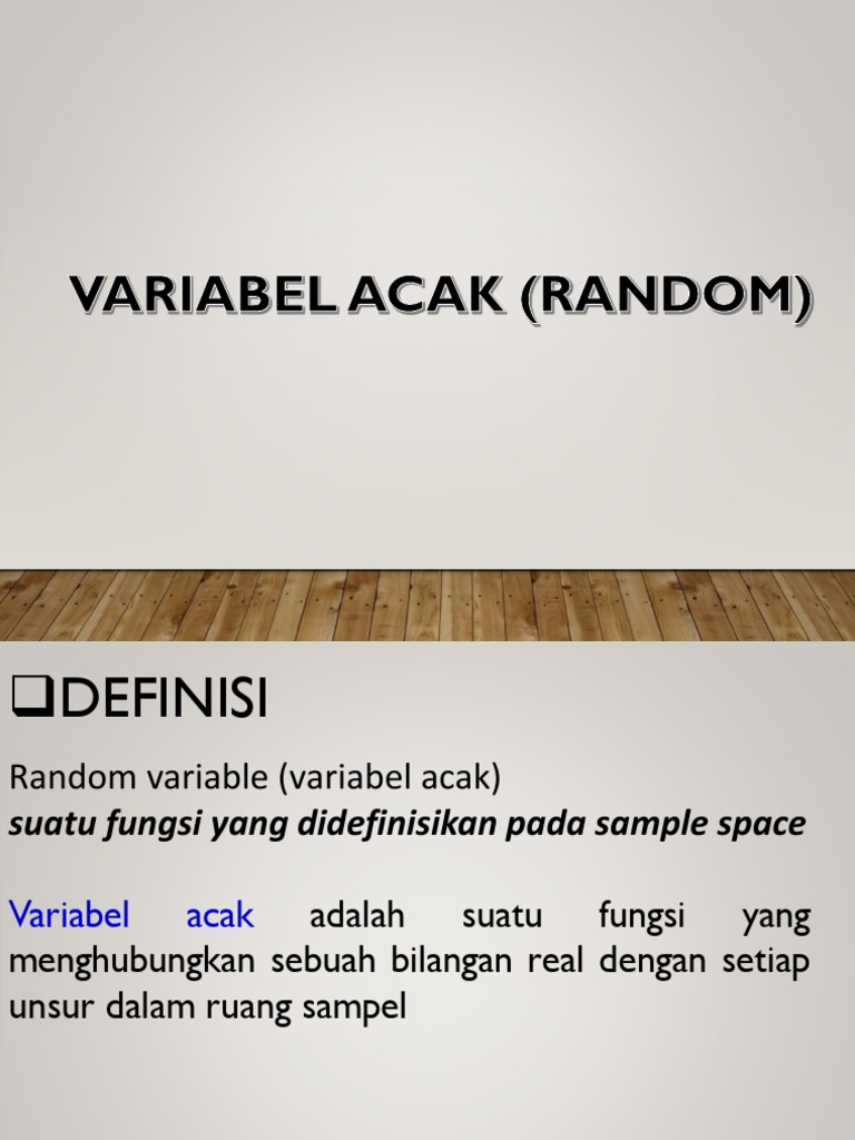 Variabel Random | PDF | Metode & Bahan Ajar