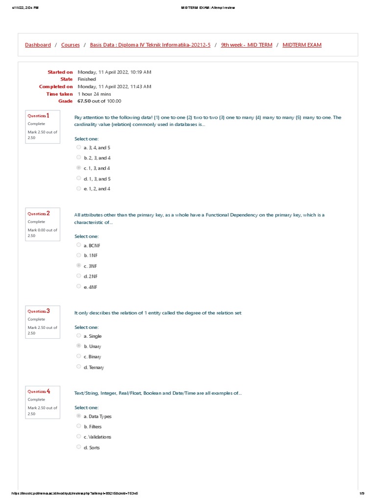 MIDTERM EXAM - Attempt Review | PDF MIDTERM EXAM - Attempt Review | PDF