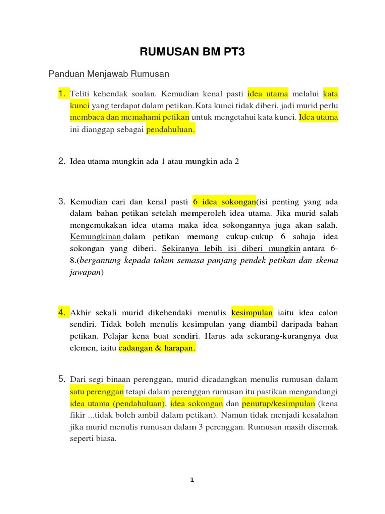 Rumusan BM Pt3 | PDF