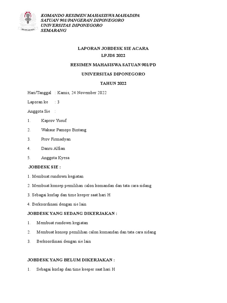 Laporan Sie Acara 3 2022 | PDF