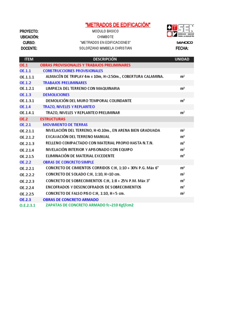 Metrados en Edificaciones - Avance 2 | PDF