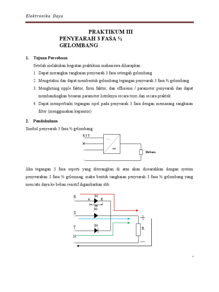 Penyearah 3 Fasa 0.5 Gelombang | PDF